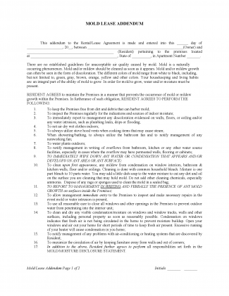 Free Mold Lease Addendum - Template | PDF