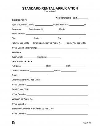 Free Rental Application Template | PDF | WORD | RTF