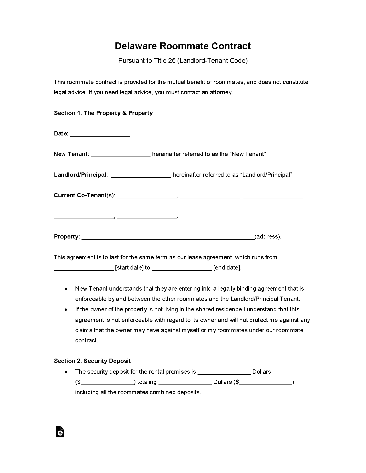Free Delaware Lease Agreement Templates (6) | PDF | WORD | RTF