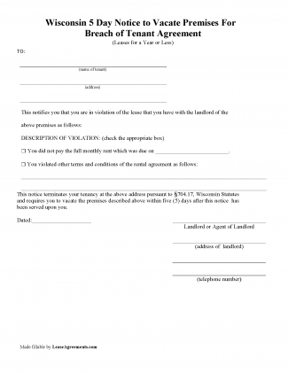 Free Wisconsin Lease Agreement Templates (6) | PDF | WORD | RTF